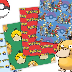 14 Pokemon Digital Paper, Maximum Quality 300 Dpi, Instant Download ...