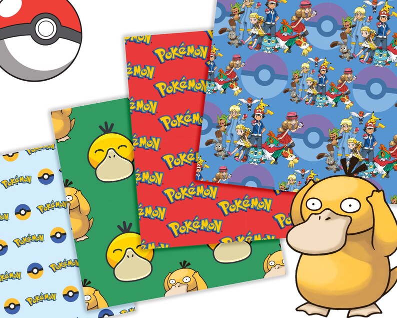 14 Pokemon Digital Paper, Maximum Quality 300 Dpi, Instant Download ...