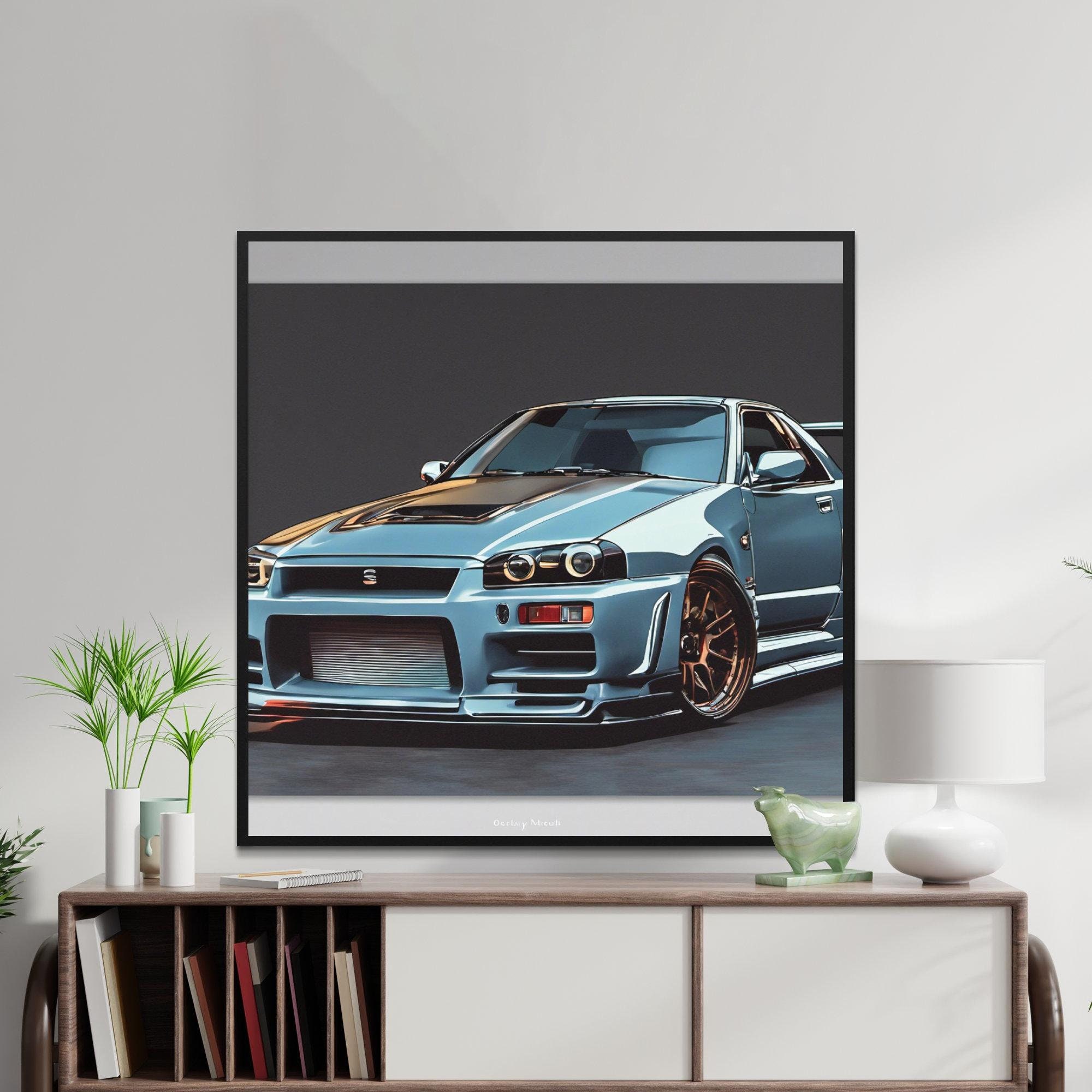Nissan Skyline R34 Gtr Wall Art Custom Modern Geometric - Etsy
