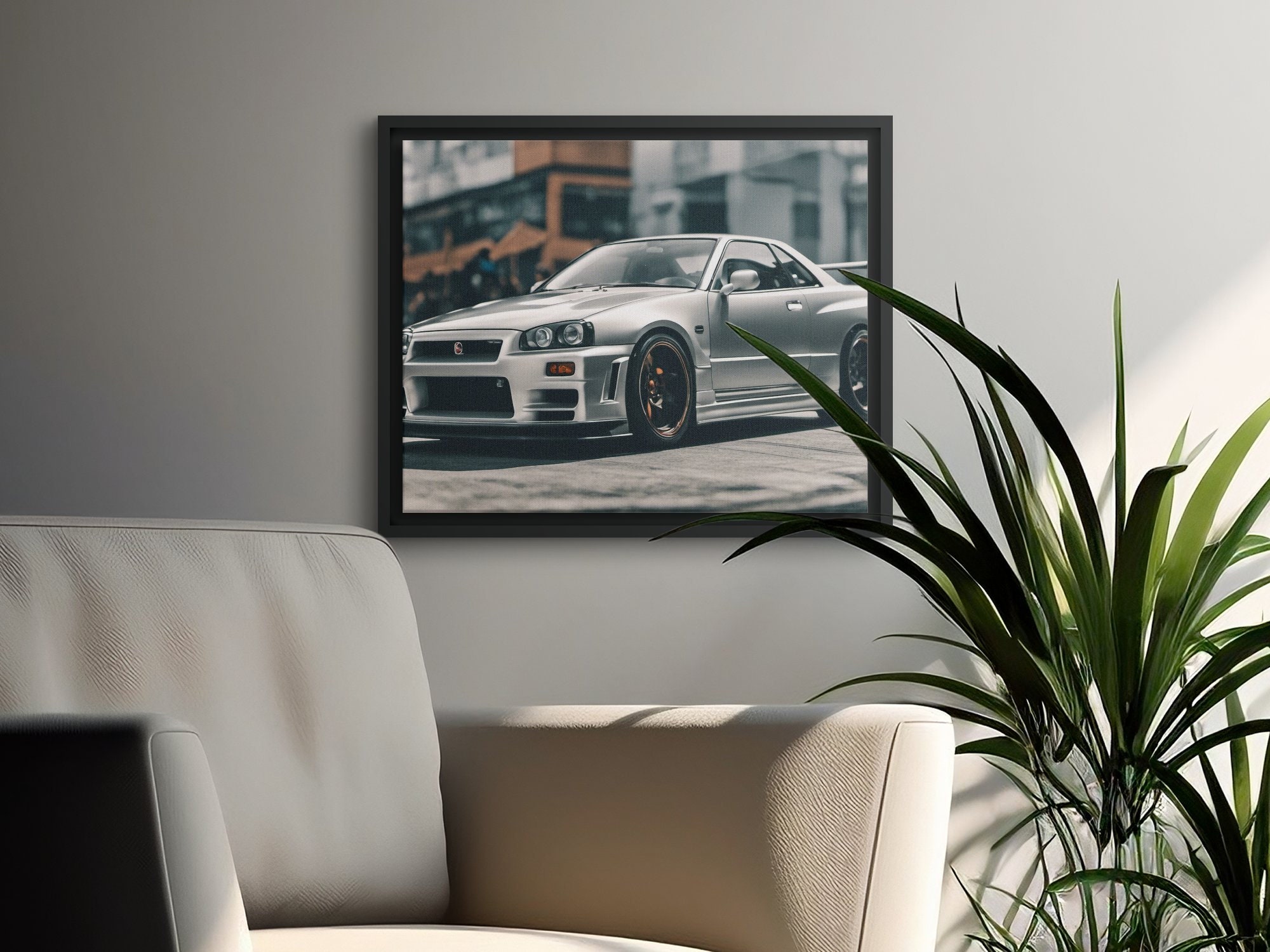 Nissan Skyline R34 Gtr Wall Art Custom Wall Art Cars Wall Art Racing ...