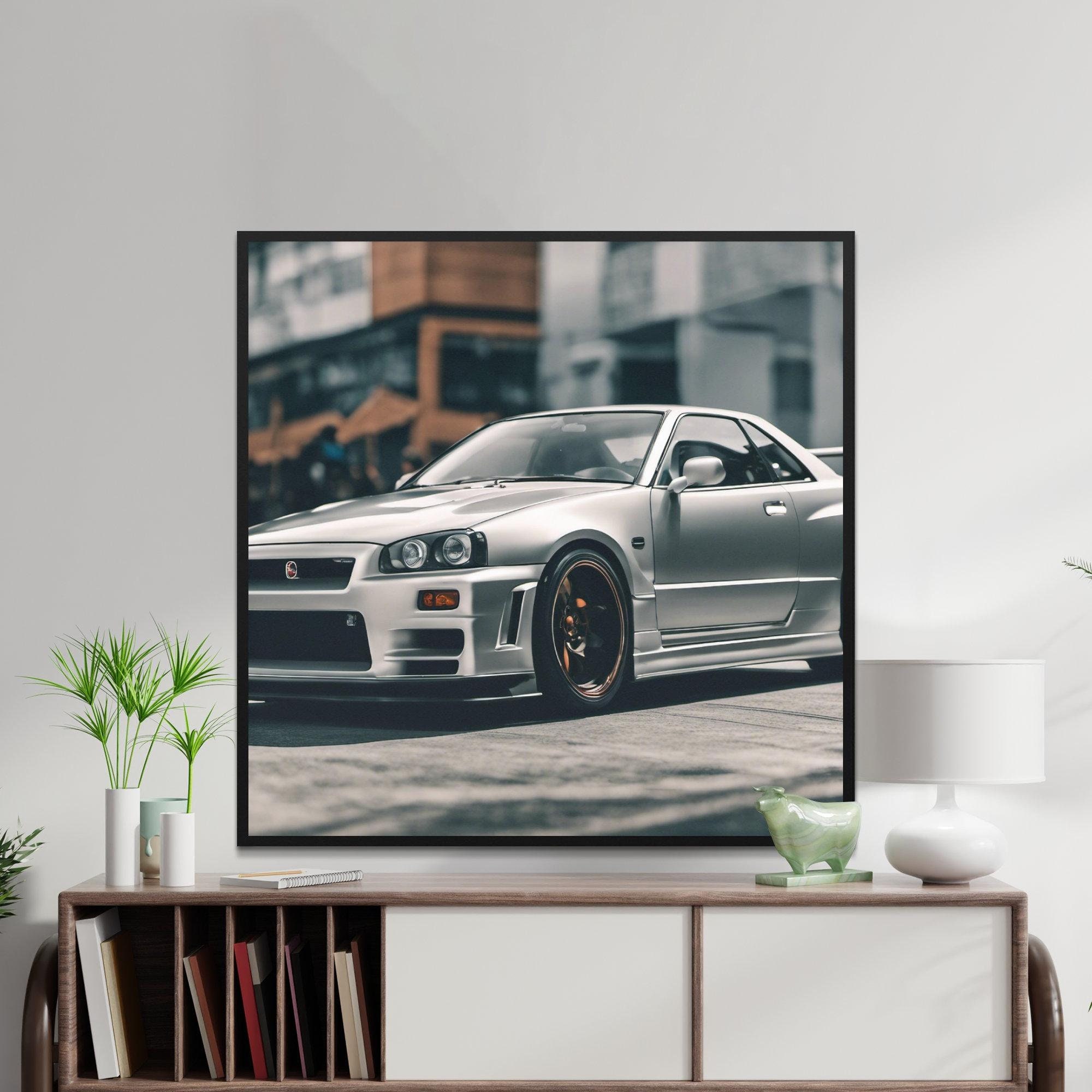 Nissan Skyline R34 Gtr Wall Art Custom Wall Art Cars Wall Art Racing ...