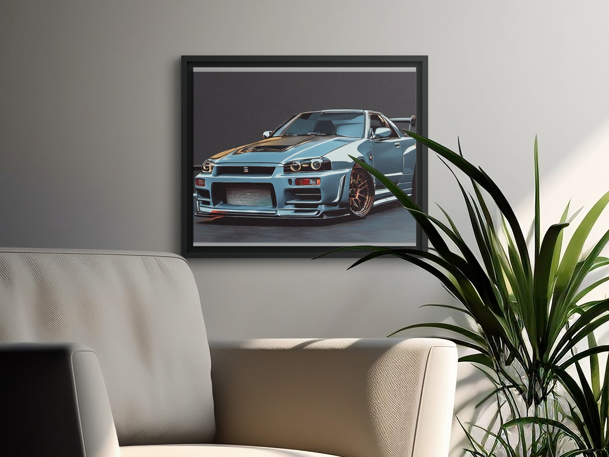 Nissan Skyline R34 Gtr Wall Art Custom Modern Geometric - Etsy