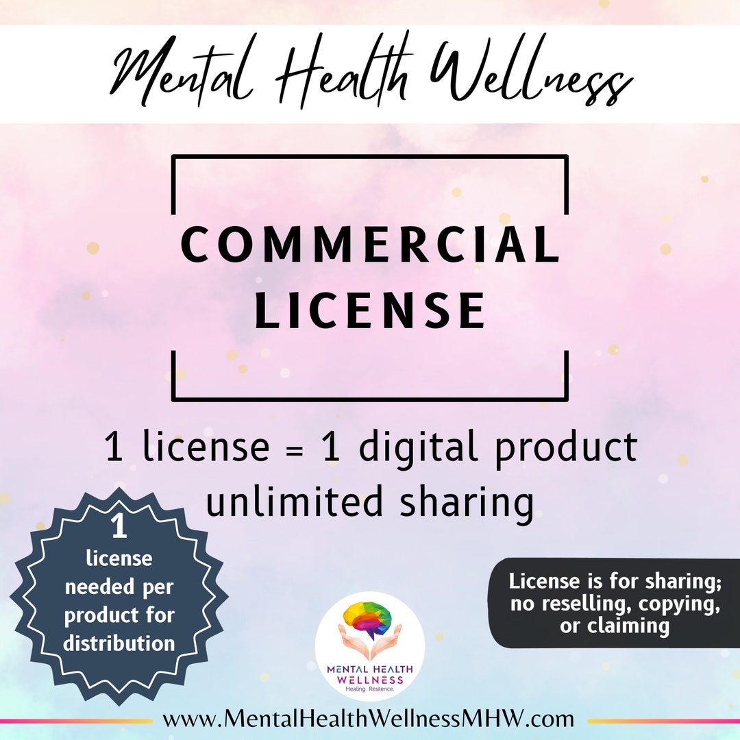 Mental Health Wellness Commercial License Permission to Share One Item ...