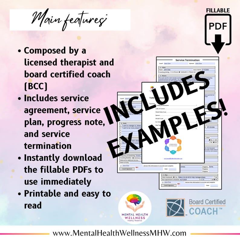 Coaching Documentation Bundle: Coaching Service Agreement, SMART Goals ...