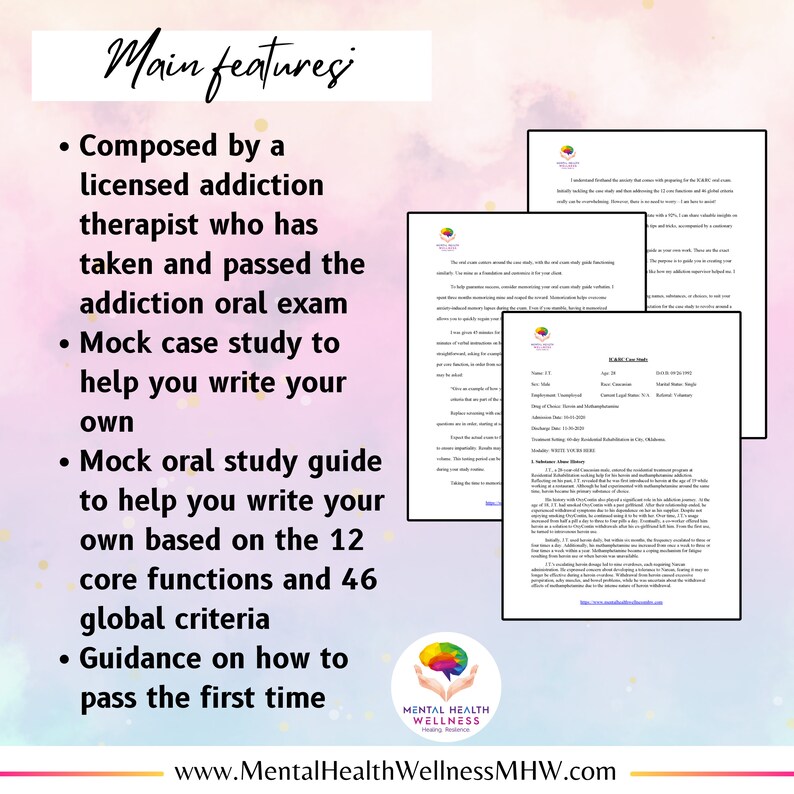 Addiction Oral Exam Study Guide, Case Study, Oral Exam Prep, IC RC - Etsy