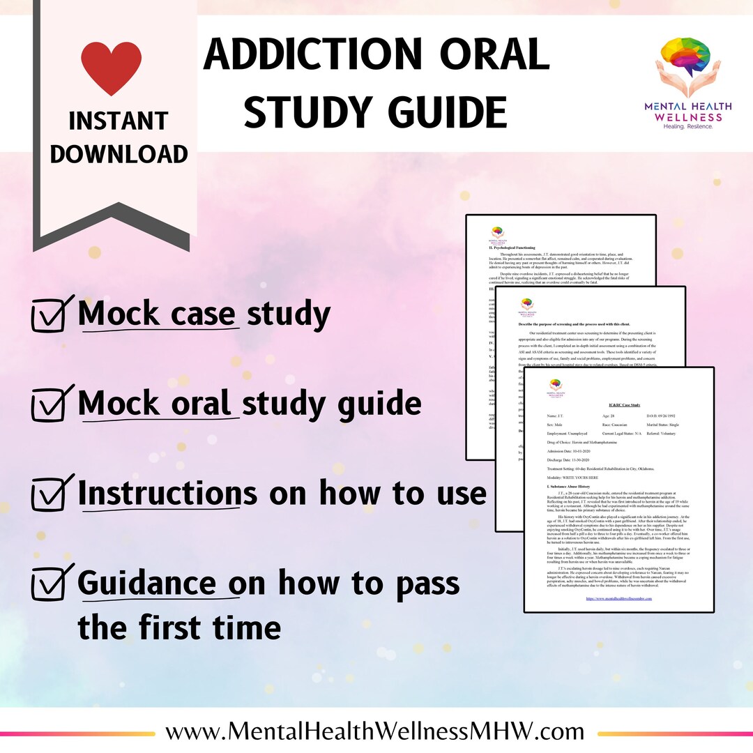 Addiction Oral Exam Study Guide, Case Study, Oral Exam Prep, IC RC - Etsy