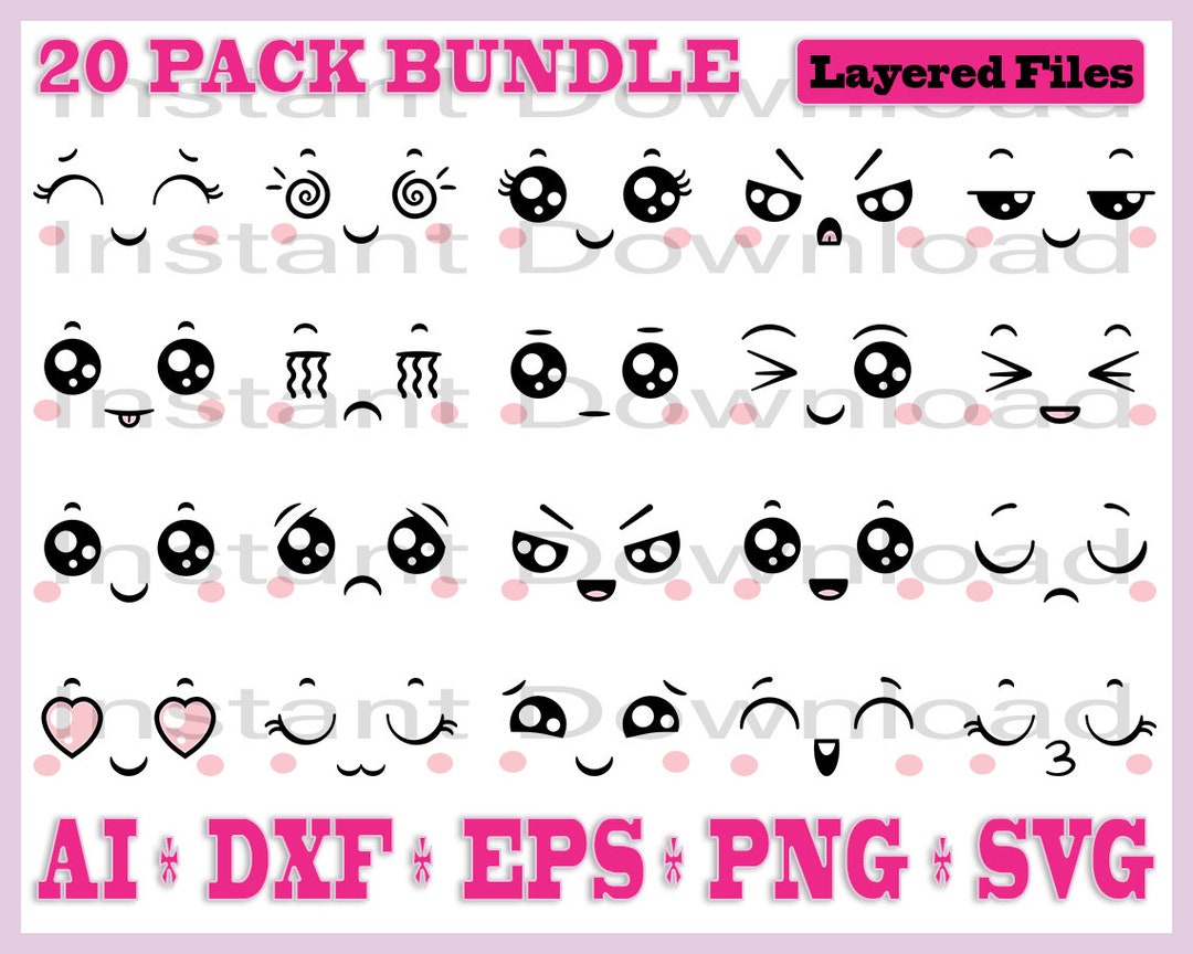 Caras lindas svg caras emoji svg ojos svg caras lindas svg - Etsy México