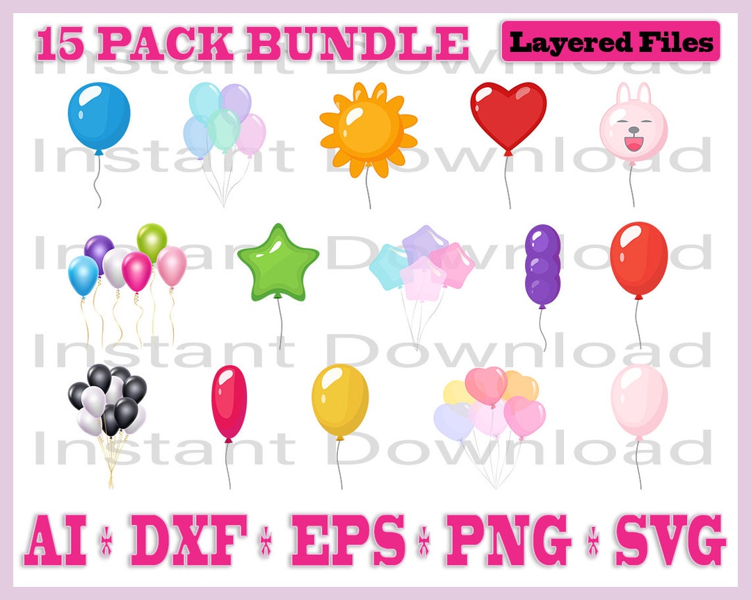 Ballons Svg Balloon Bundle Svg Balloons Svg Balloons - Etsy