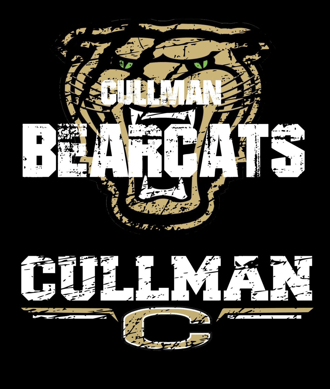 Cullman Bearcats Distressed PNG - Etsy
