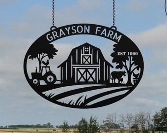 Personalized Metal Farm Name Sign Barn Ranch Metal Sign Farmville ...