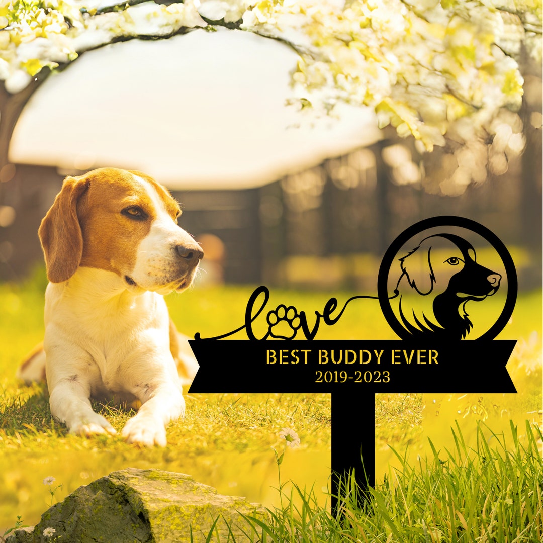 Personalized Custom Dog Memorial Stake Metal Dog Grave Stake Memorial ...