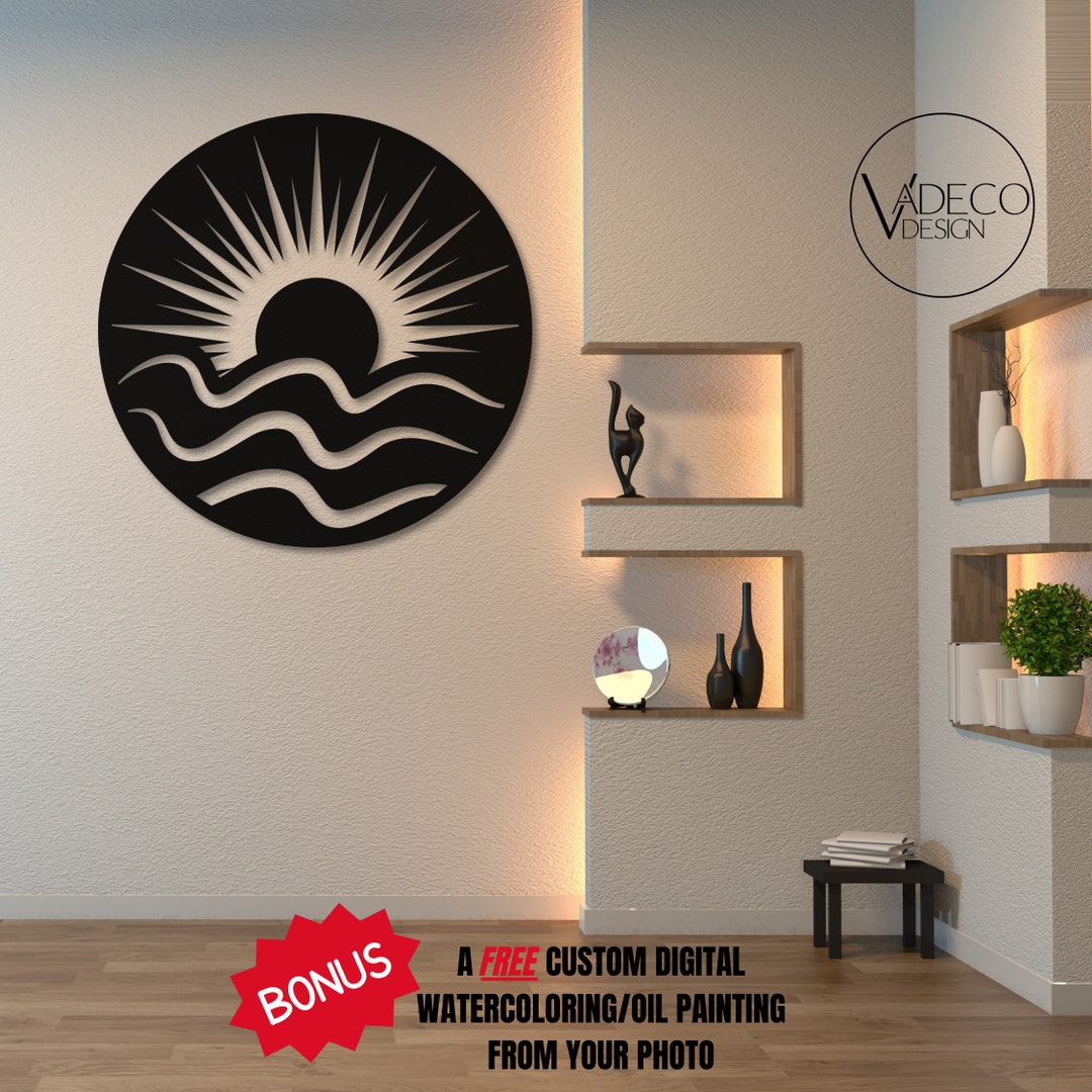 Boho Tropical Coastal Sun Metal Wall Art Sculpture Art Nature ...