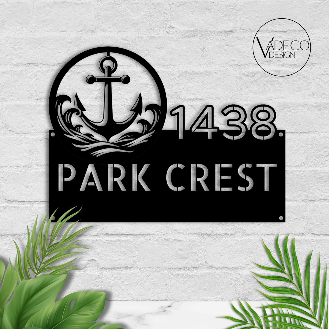 Personalized Modern Metal Address Sign Metal Street Sign Address Sign ...