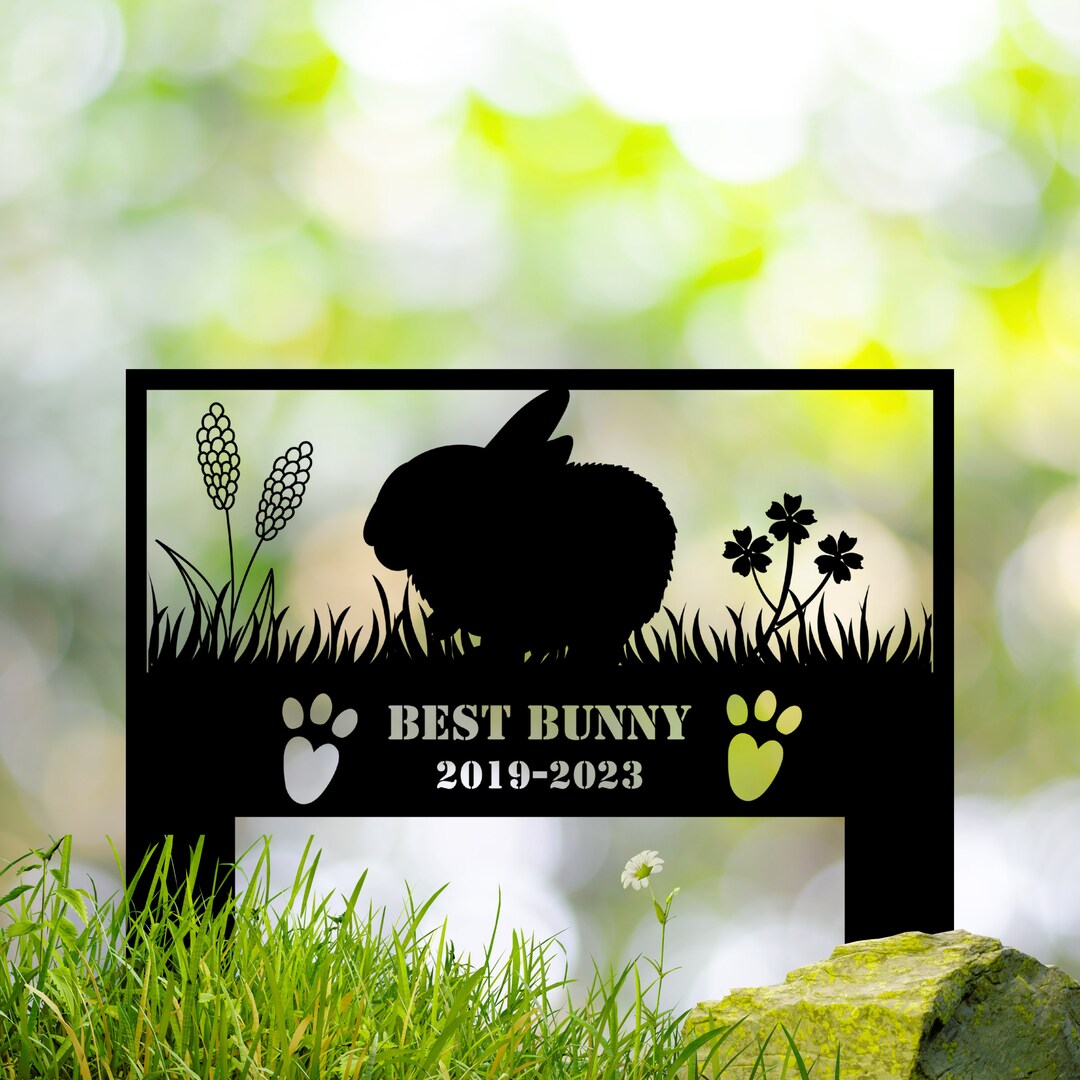 Custom Rabbit Bunny Memorial Stake Personalized Rabbit Grave Markers ...