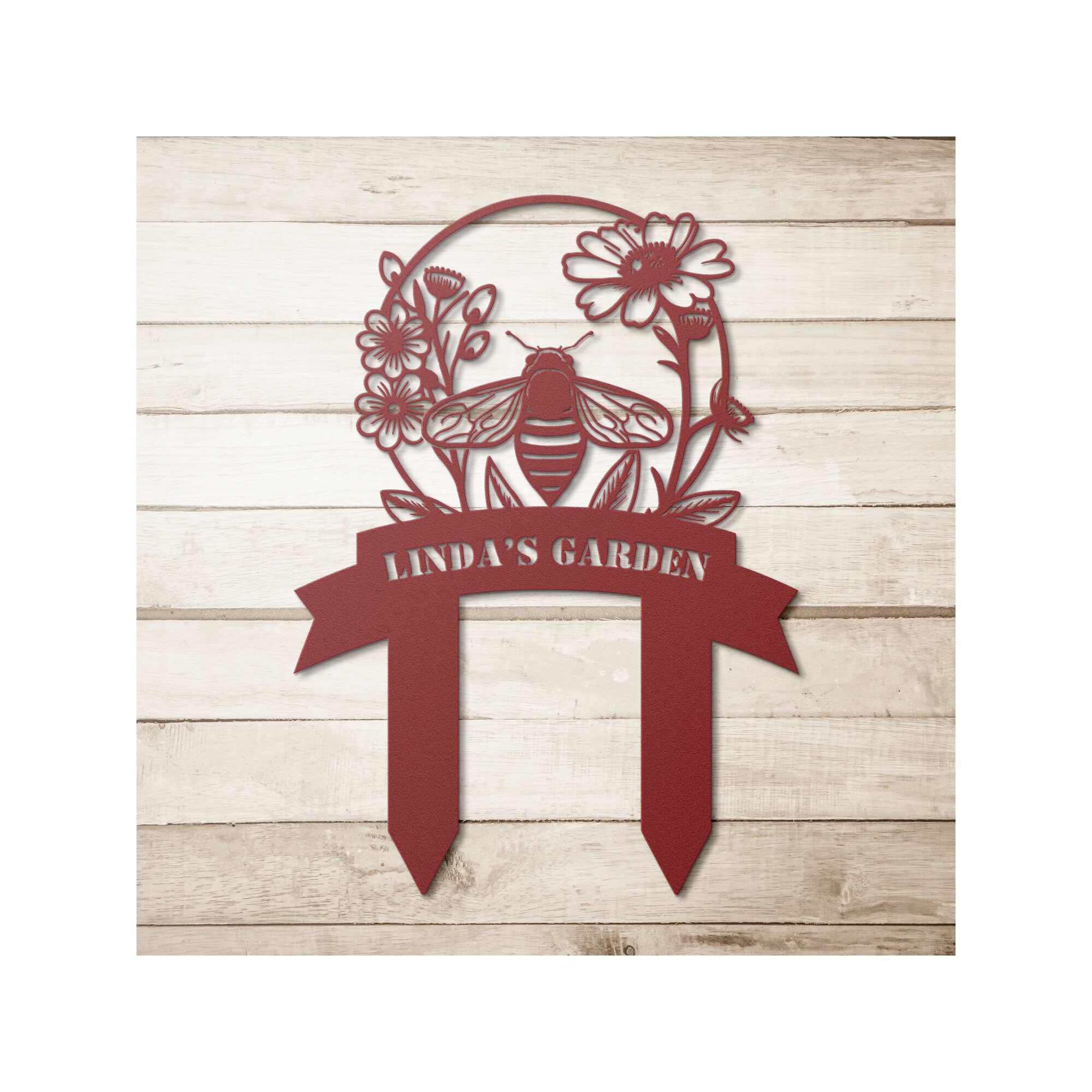 Custom Honey Bee Metal Garden Sign With Stakes Metal Yard Decor Custom ...