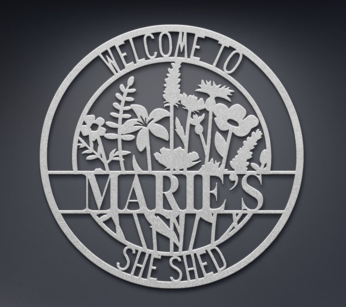 Custom She Shed Metal Sign Personalized She Shed Sign Woman Cave Sign ...