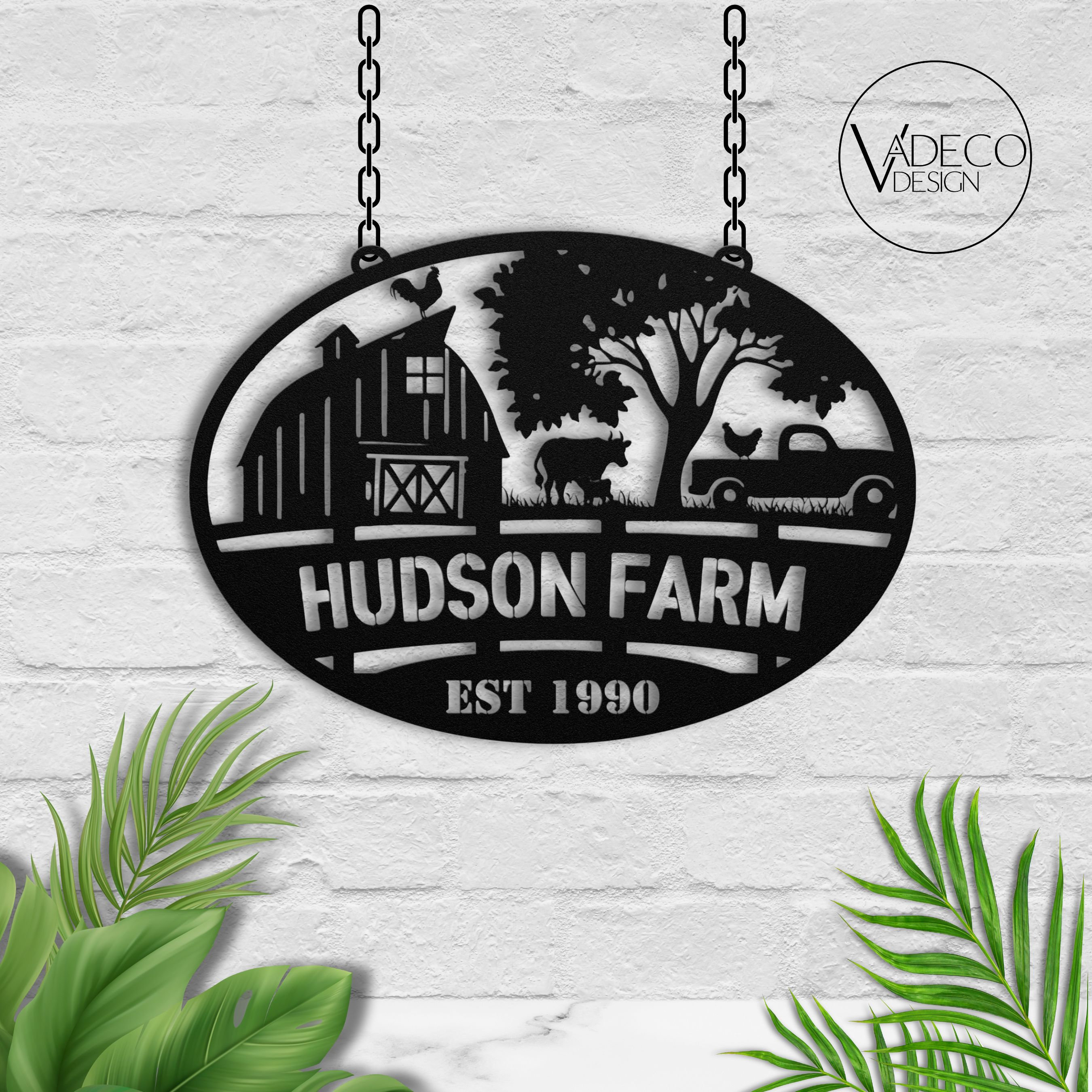 Personalized Metal Farm Sign Custom With Your Text Weatherproof Piece ...