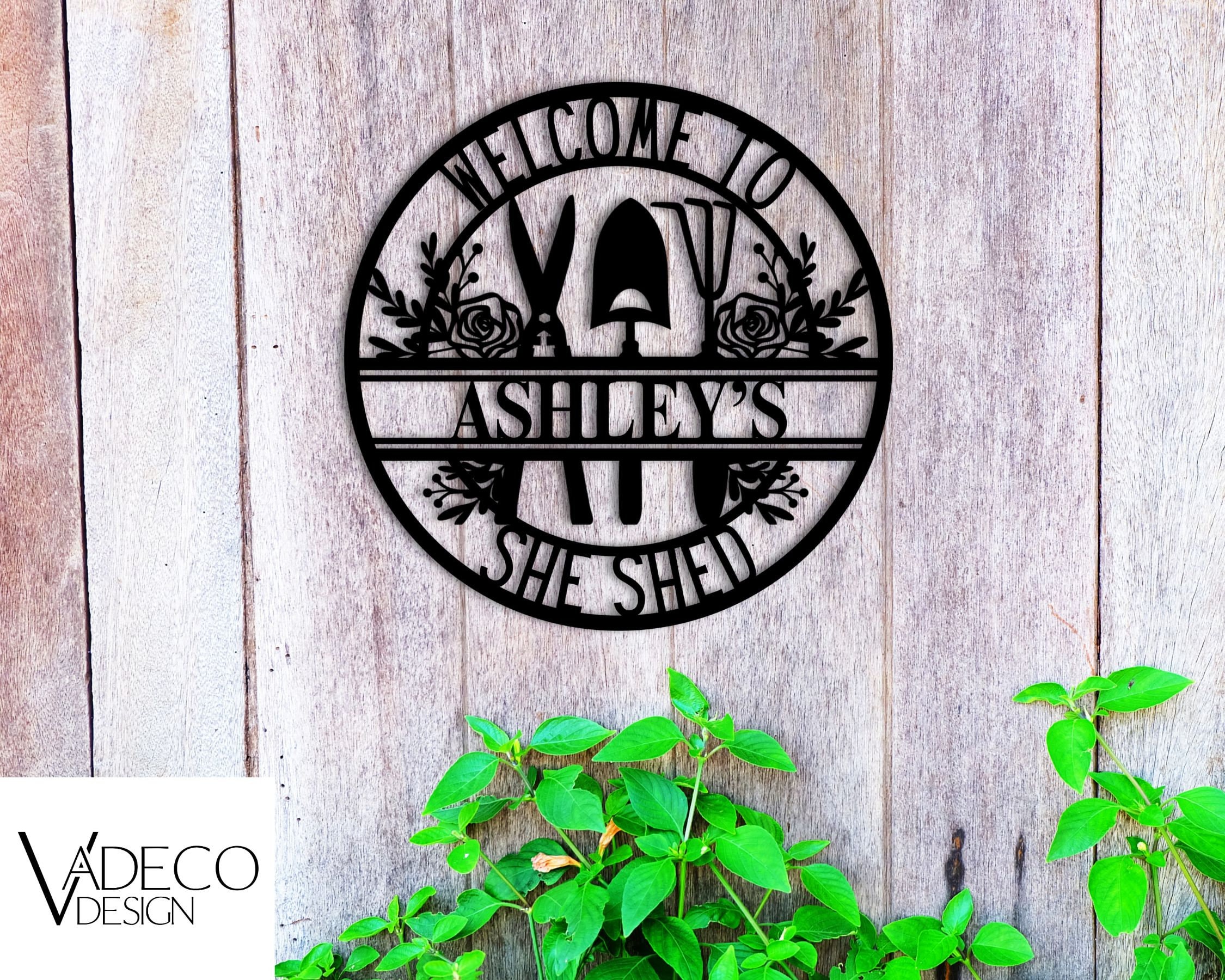 Custom She Shed Metal Sign Personalized She Shed Sign Woman Cave Sign ...