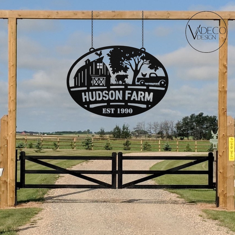 Personalized Metal Farm Sign Custom With Your Text Weatherproof Piece ...