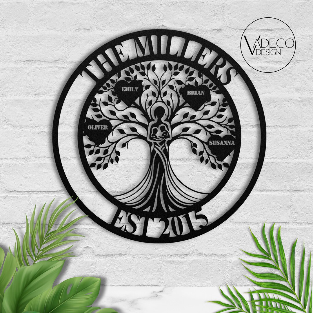 Custom Metal Mom Tree of Life Decor Family Sign Gift for Moms Gift for ...
