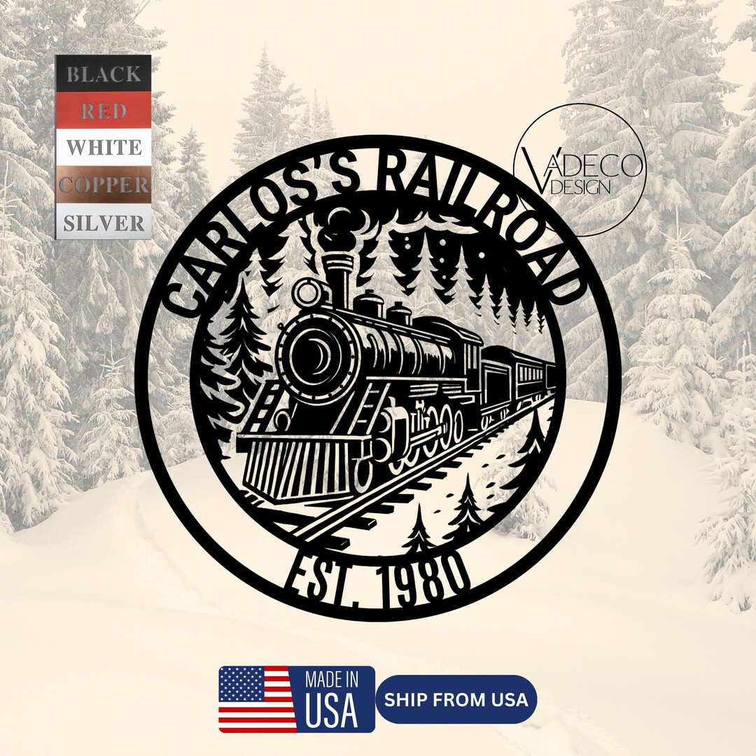 Custom Train Driver Personalized Name Railroad Sign Meatl Sign Metal ...