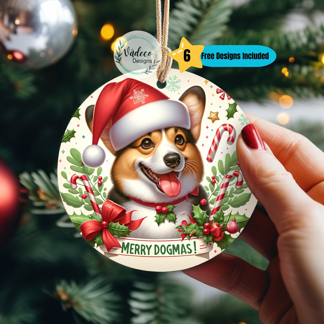 Corgi Dog Christmas Ornament PNG Merry Dogmas Sublimation Designs Corgi ...