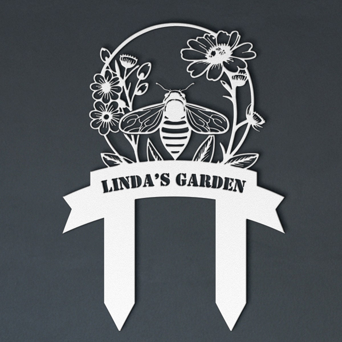 Custom Honey Bee Metal Garden Sign With Stakes Metal Yard Decor Custom ...