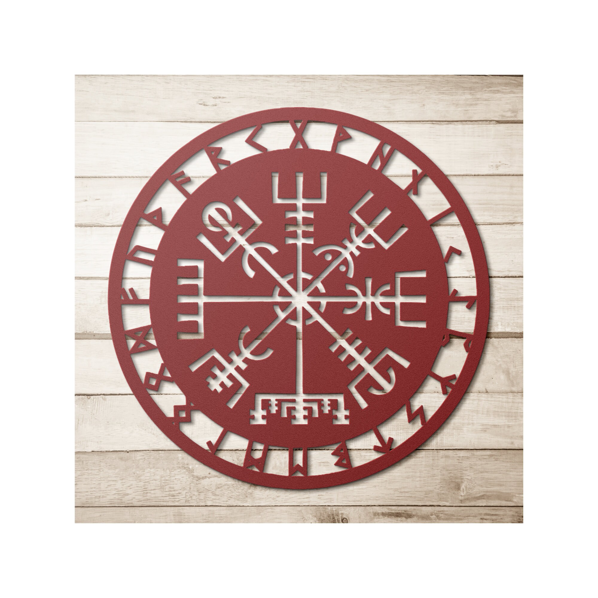 Ancient Vegvisir Wayfinder Metal Wall Art Vegvisir Runic Wallart Decor ...
