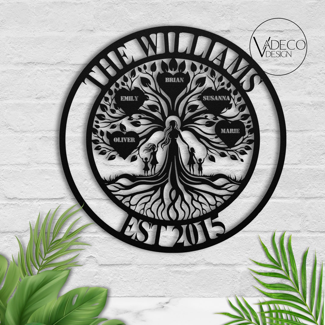 Custom Metal Mom Tree of Life Decor Family Sign Gift for Moms Gift for ...