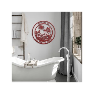 Personalized Tropical Patio Pool Sign Custom Tropical Sign Custom Metal ...