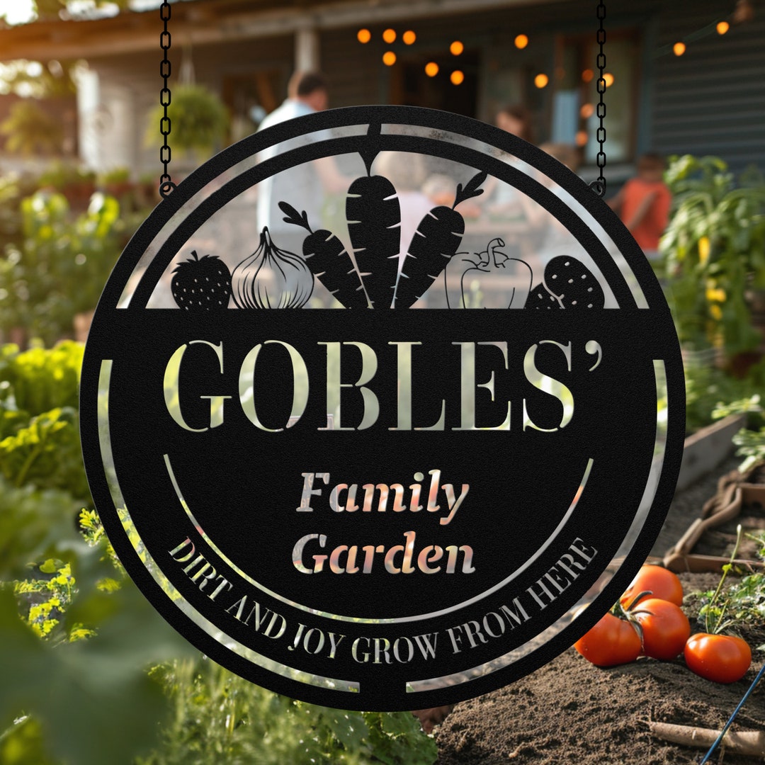 Personalized Metal Vegetable Garden Sign Custom Round Sign for Garden ...