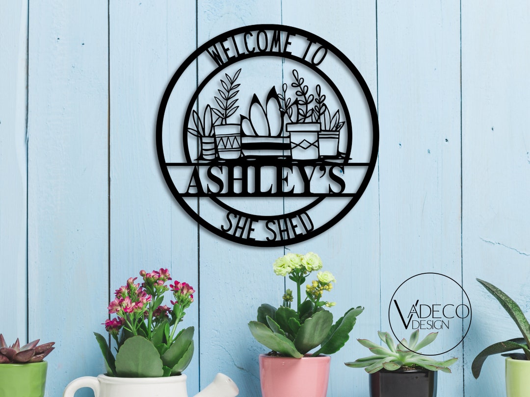 Custom She Shed Metal Sign Personalized She Shed Sign Woman Cave Sign ...