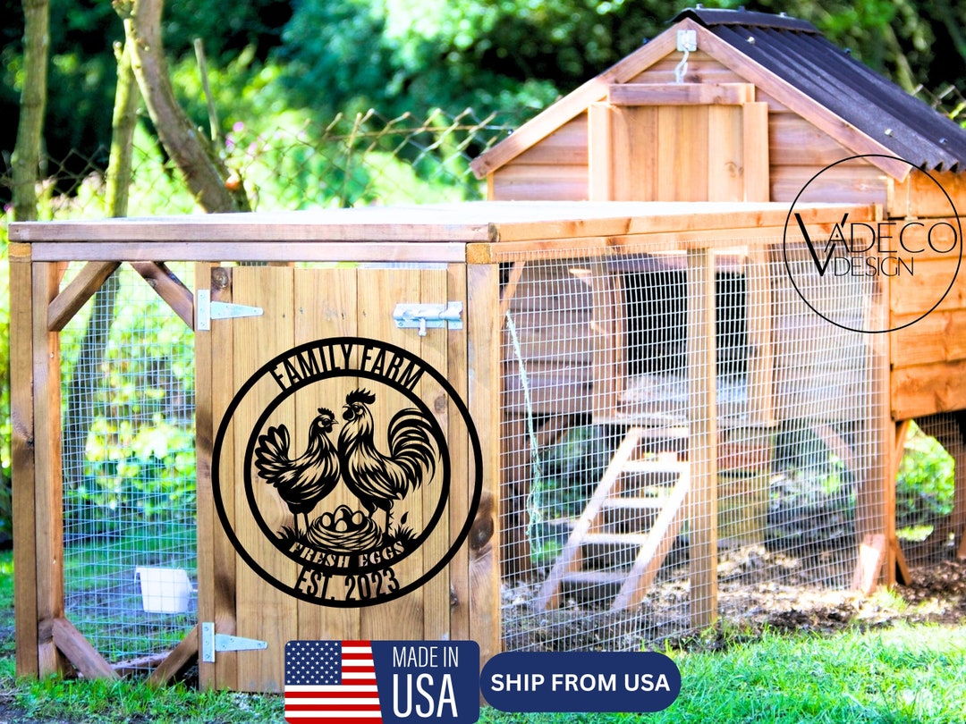 Custom Chicken Metal Sign Farm House Personalized Chicken Coop Sign ...