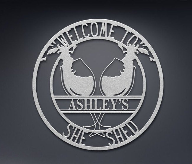 Custom She Shed Metal Sign Personalized She Shed Sign Woman Cave Sign ...
