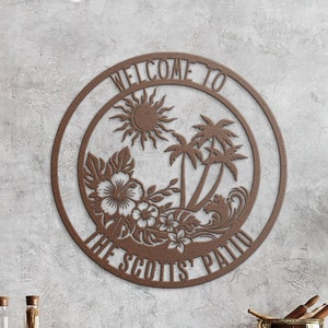 Personalized Tropical Patio Pool Sign Custom Tropical Sign Custom Metal ...