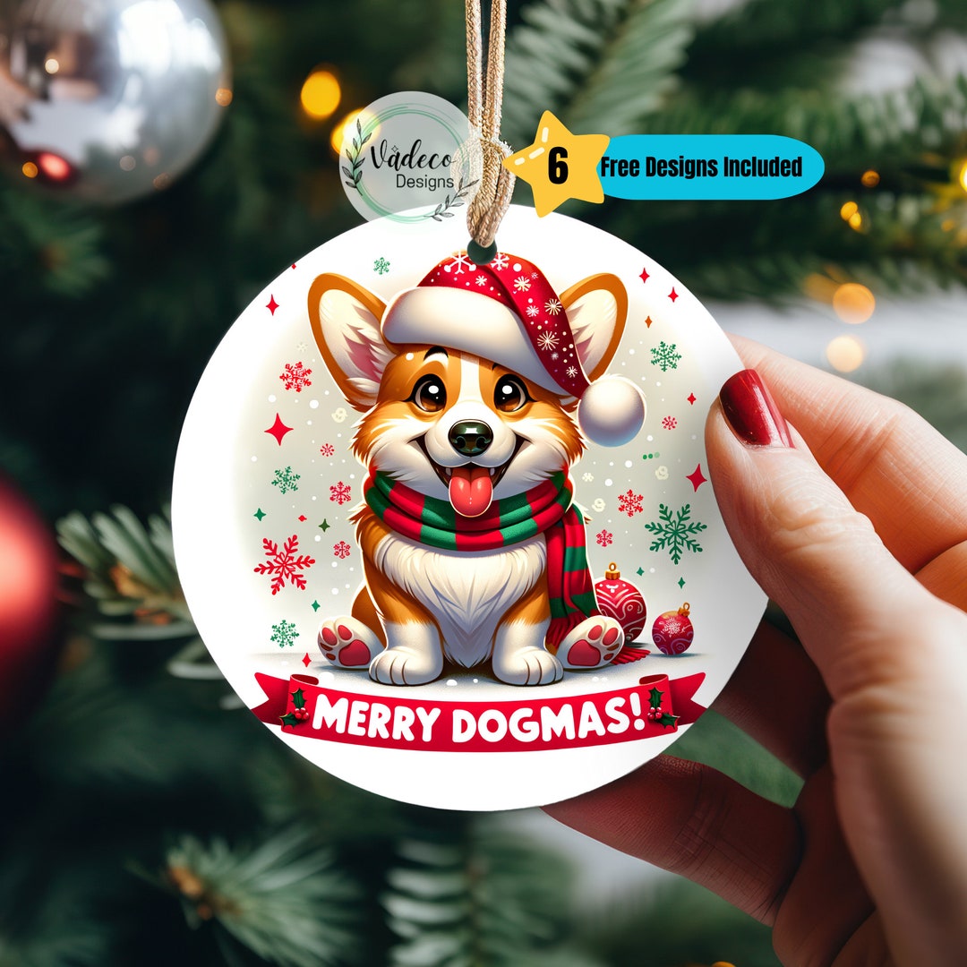 Corgi Dog Christmas Ornament PNG Merry Dogmas Sublimation Designs Corgi ...