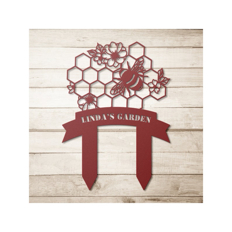 Custom Honey Bee Metal Garden Sign With Stakes Metal Yard Decor Custom ...
