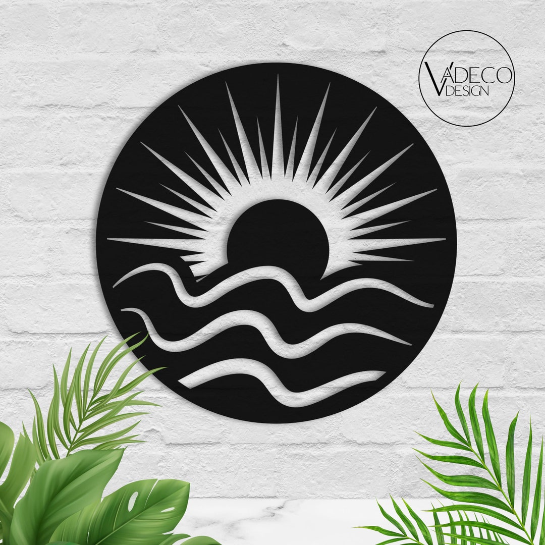 Boho Tropical Coastal Sun Metal Wall Art Sculpture Art Nature ...