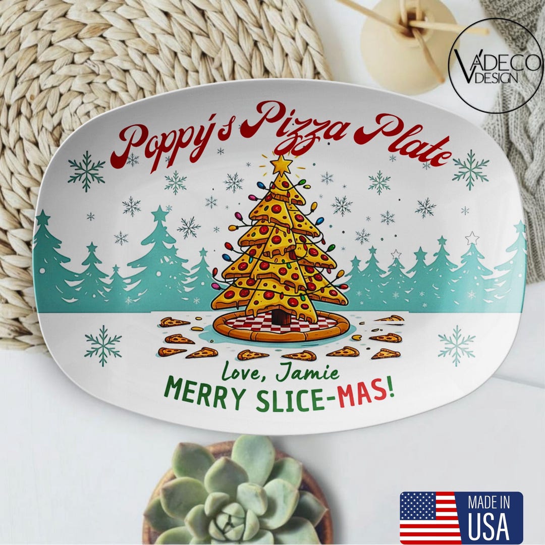 Grandpas Gift Custom Pizza Plate for Poppy Father's Christmas Gift ...