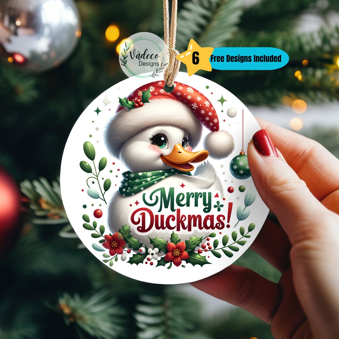 Christmas Kwaii Duckling Ornament Merry Duckmas Digital Download ...
