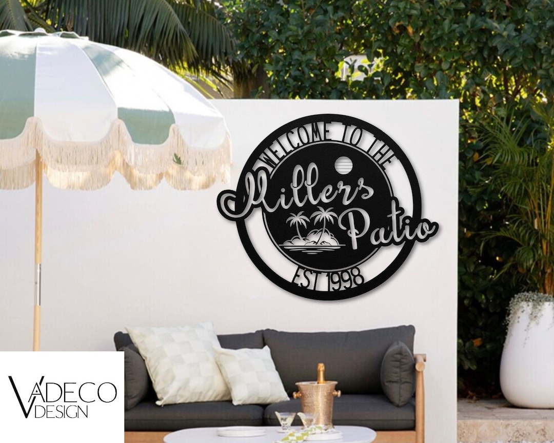 Personalized Tropical Patio Pool Sign Custom Tropical Sign Custom Metal ...