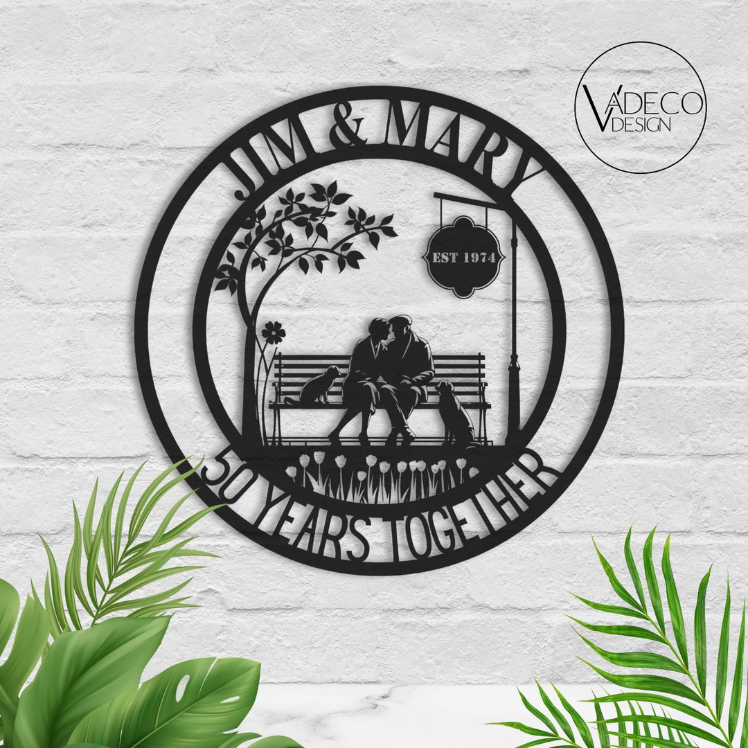 Custom 50th Anniversary Gift for Parents Wedding Anniversary Metal Wall ...
