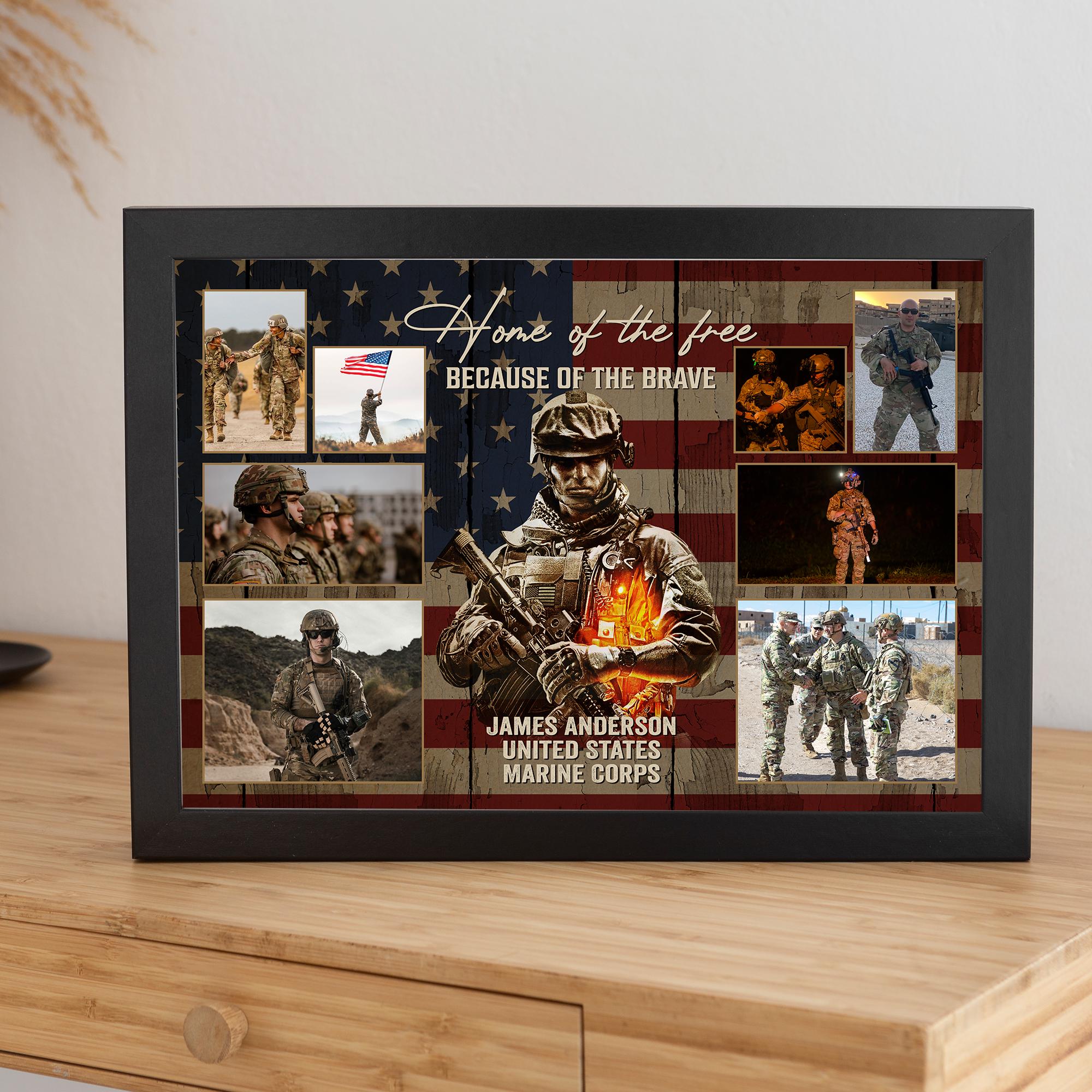Military Photo Collage Canvas Print, Military Family Photo Frame Gifts ...