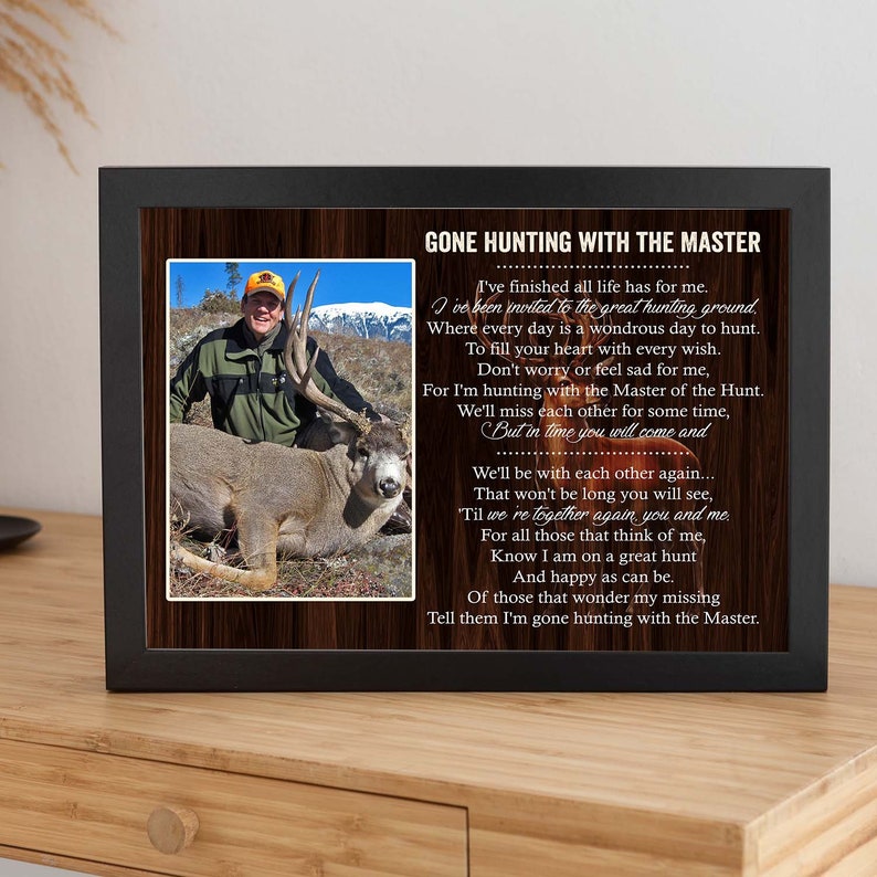 Personalized Gone Hunting Memorial Canvas, in Loving Memory of Hunter ...