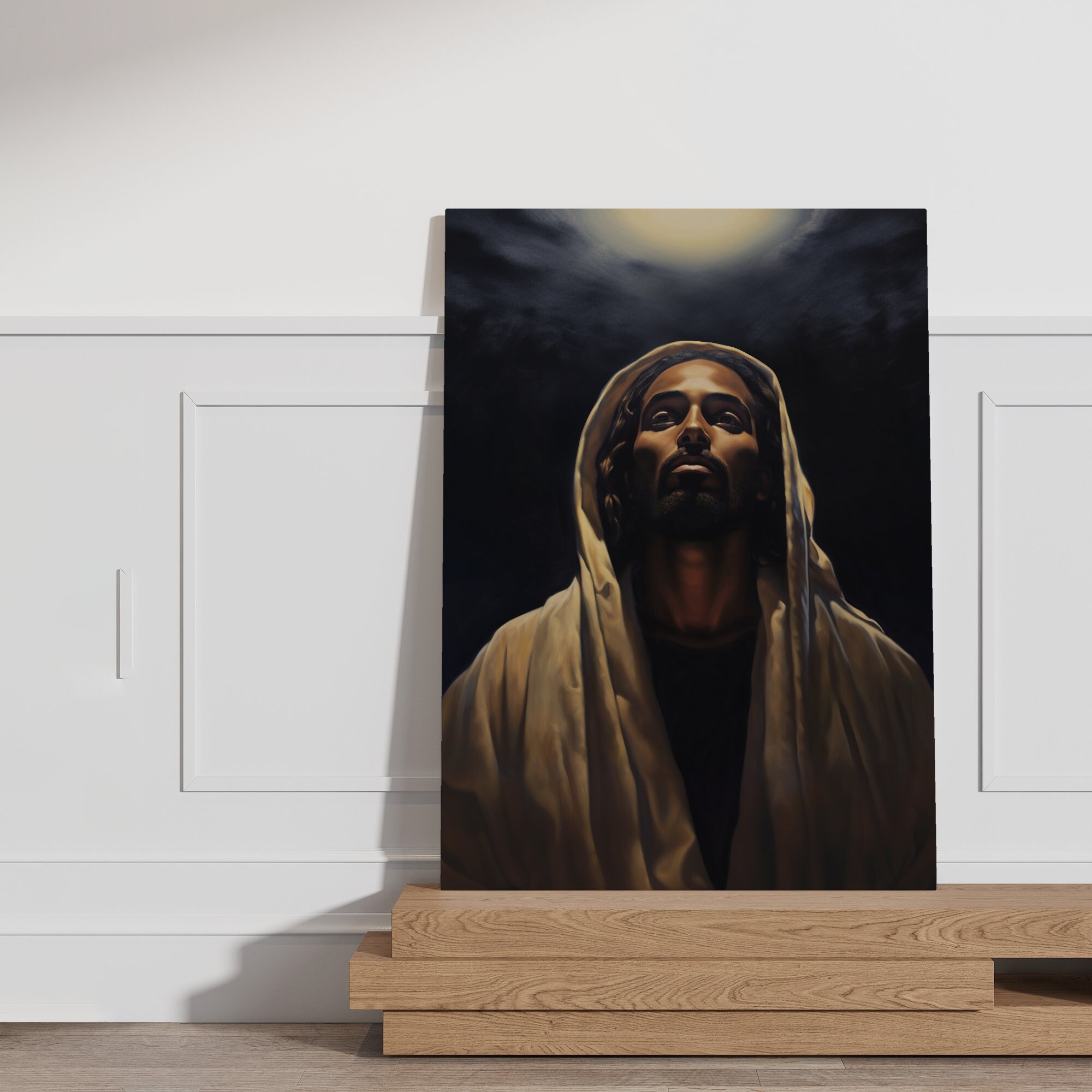 Black Jesus Religious Wall Art Home Living Decor, African American ...