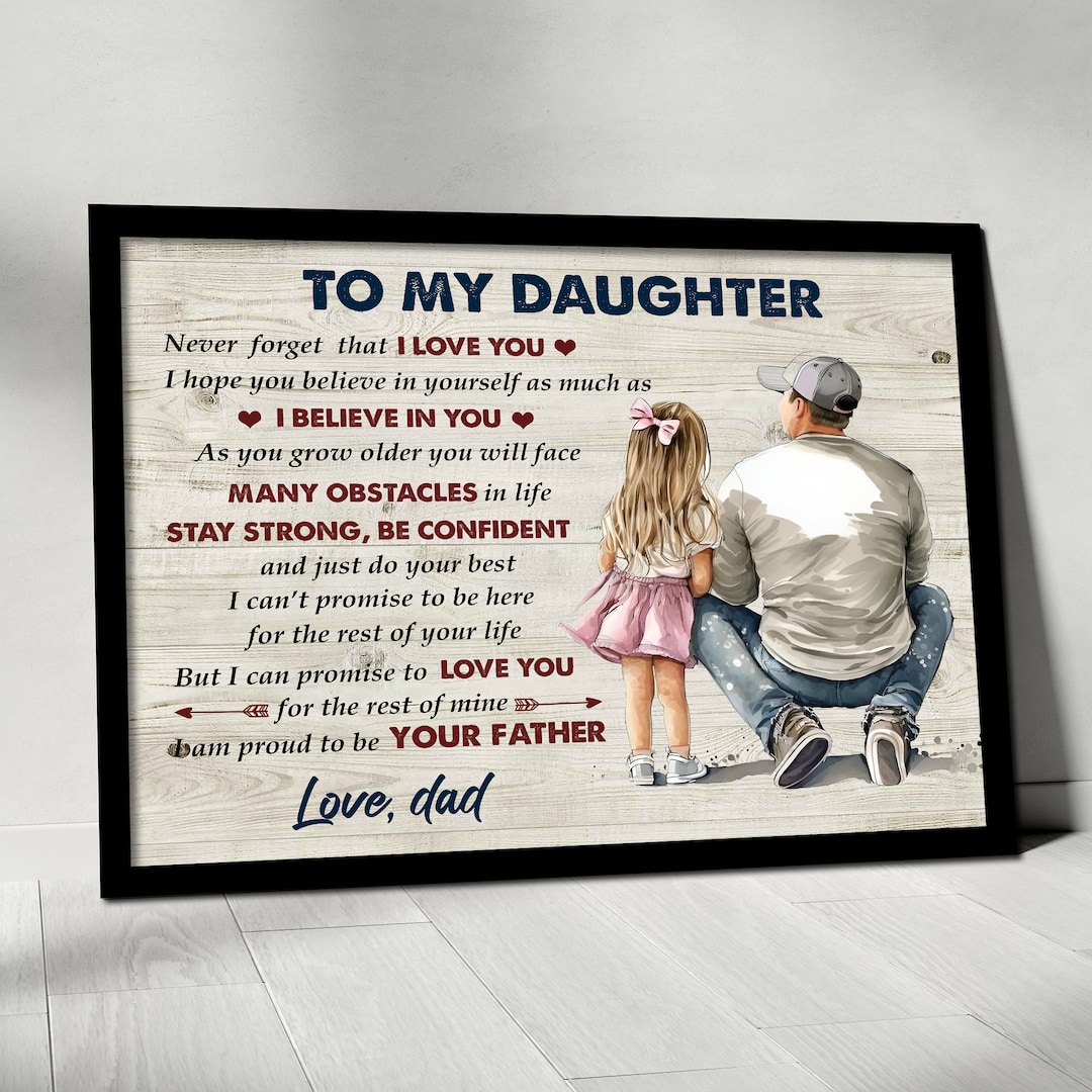 Daughter Gift From Dad, to My Daughter Letter Canvas, Father and ...