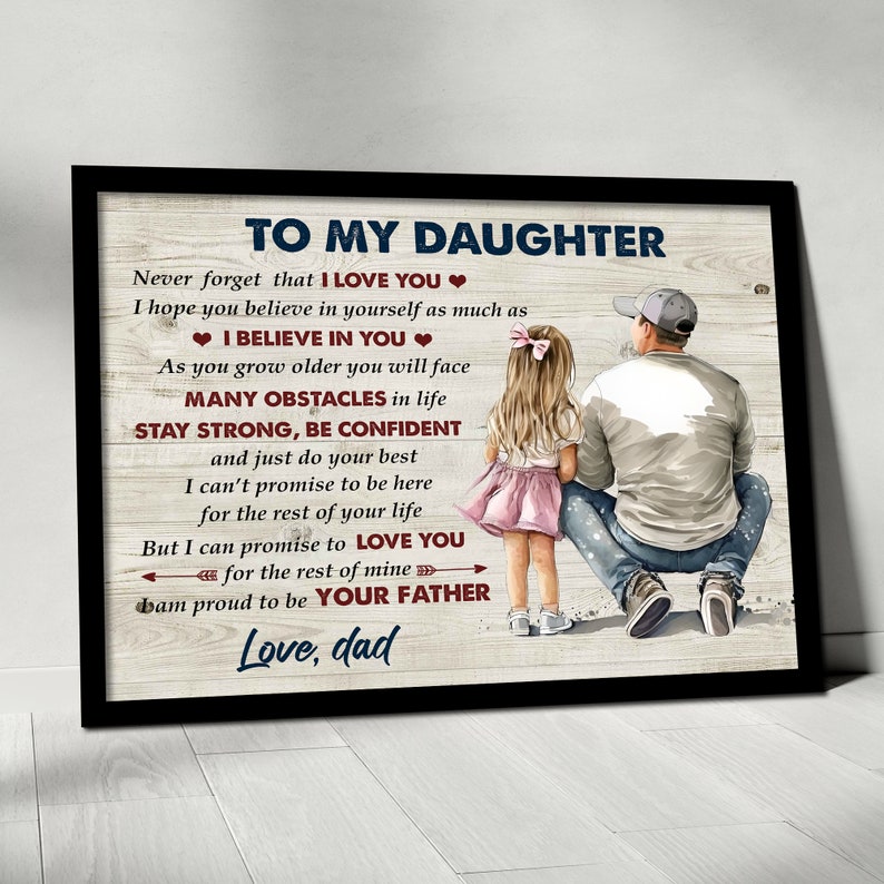 Daughter Gift From Dad, to My Daughter Letter Canvas, Father and ...