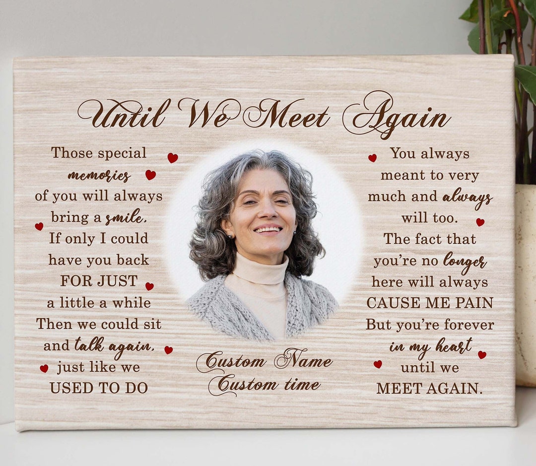 In Memory Sympathy Canvas, Personalized Mom Dad Picture Memorial Canvas ...