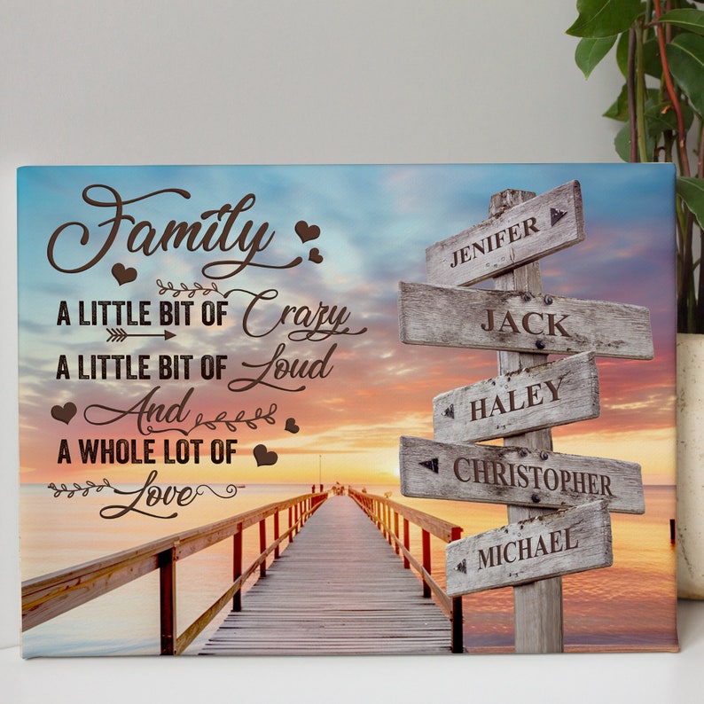 Personalized Family Multi Name Canvas, Custom Family Name Canvas for ...