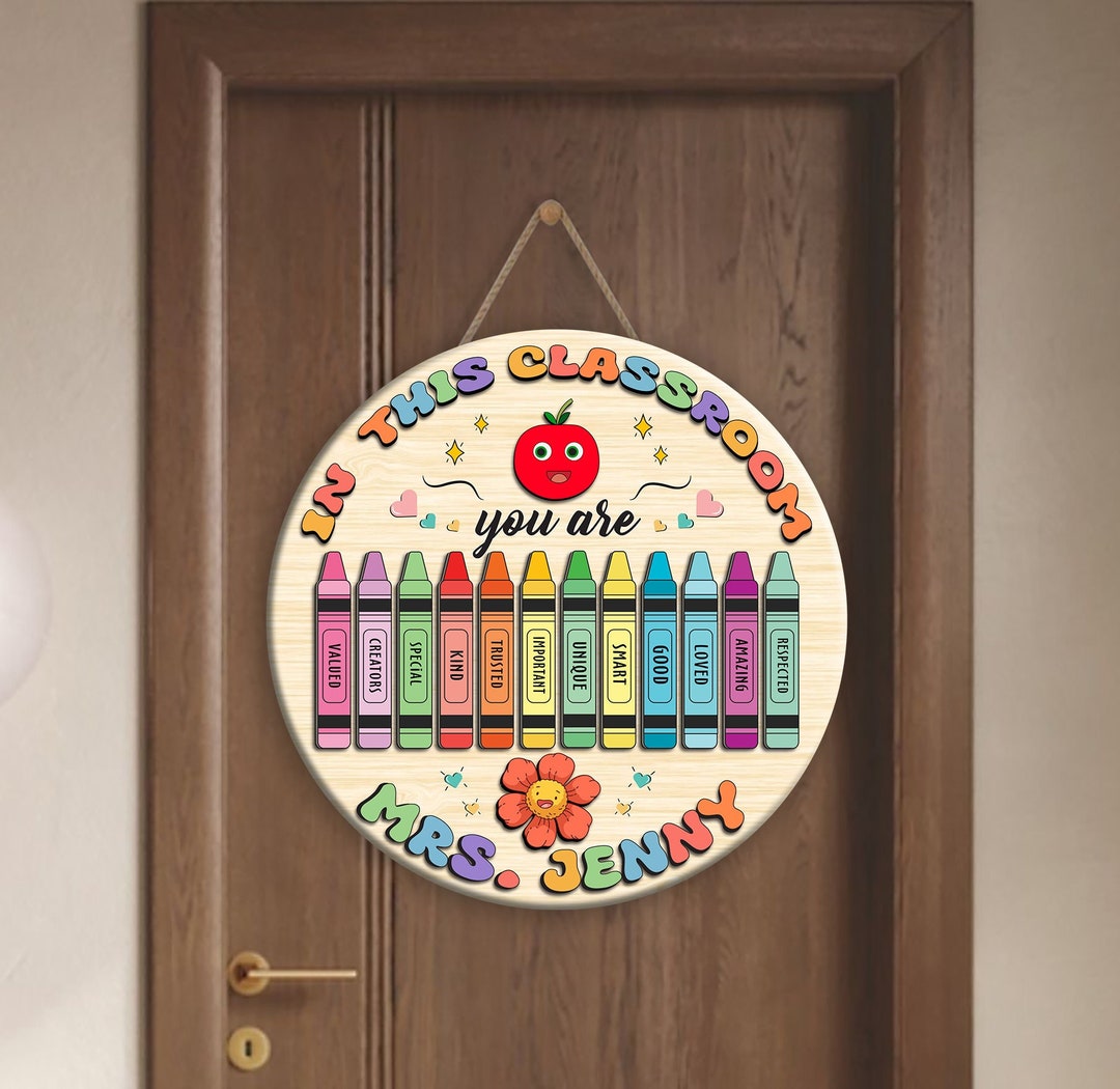 Personalized Teacher 3D Door Sign, Teacher Welcome Sign, Teacher Gifts ...